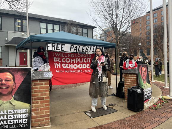 Student and community groups hold vigil for Aaron Bushnell - NewsBreak