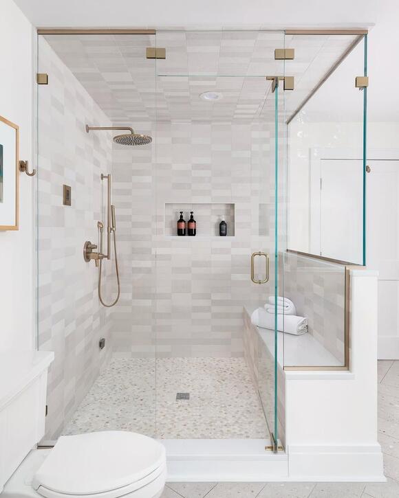 15 Walk-In Showers That Turn Empty Shower Space Into a Built-In Seat in ...