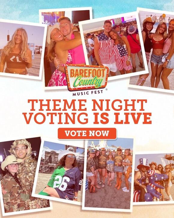 Vote Now: Barefoot Country Music Fest 2026 Theme Nights - NewsBreak