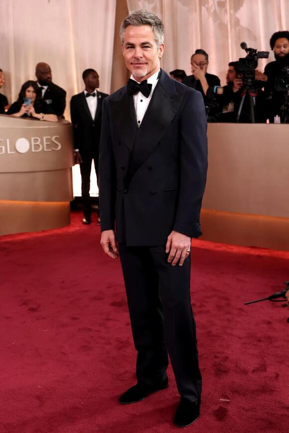 Chris Pine, 45, Attends the 2026 Golden Globes with His Partner ...