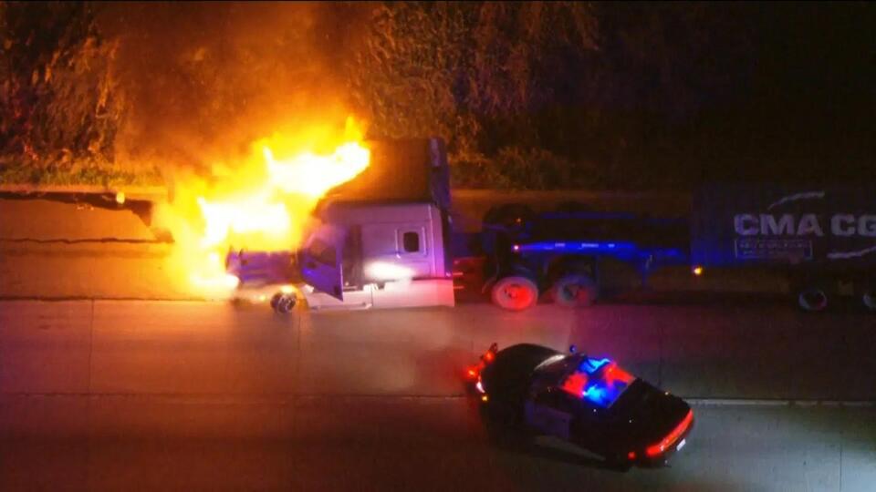 Stolen big rig chase from Kern County comes to fiery end in SoCal ...
