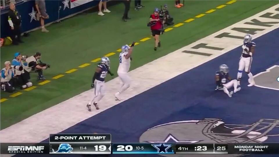 Detroit Lions lose 20-19 to the Dallas Cowboys after 2-point conversion ...