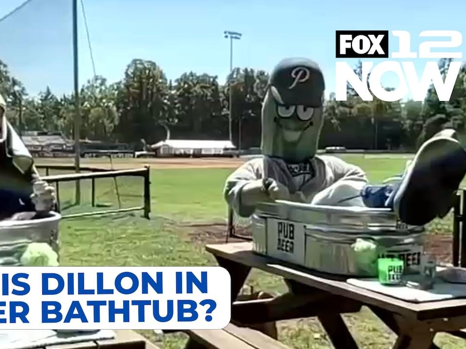 Why is Dillon the Pickle sitting in a bathtub full of beer?