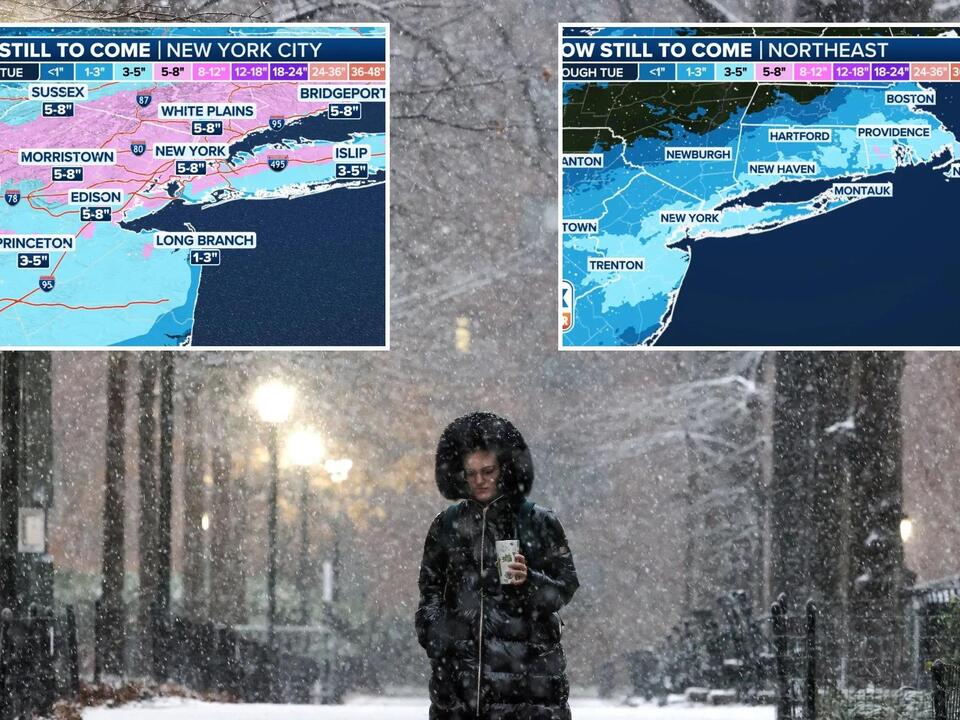 Nor’easter snowfall maps: How much snow is expected in New York, Boston ...
