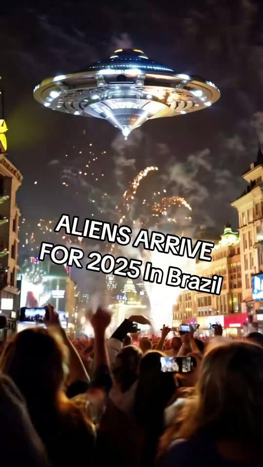 Alien UFO has arrived in Brazil for 2024 new Years Eve party 2025 ...