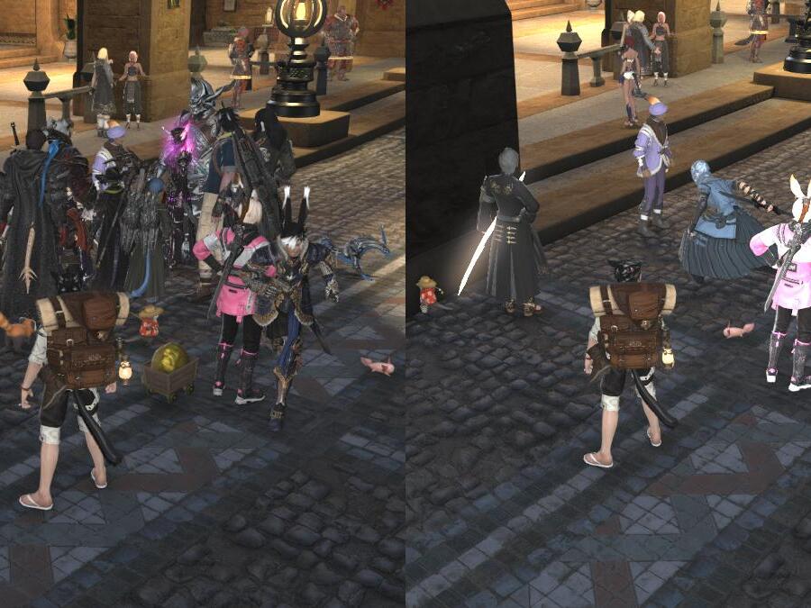 How to hide other players near quest NPCs in FFXIV