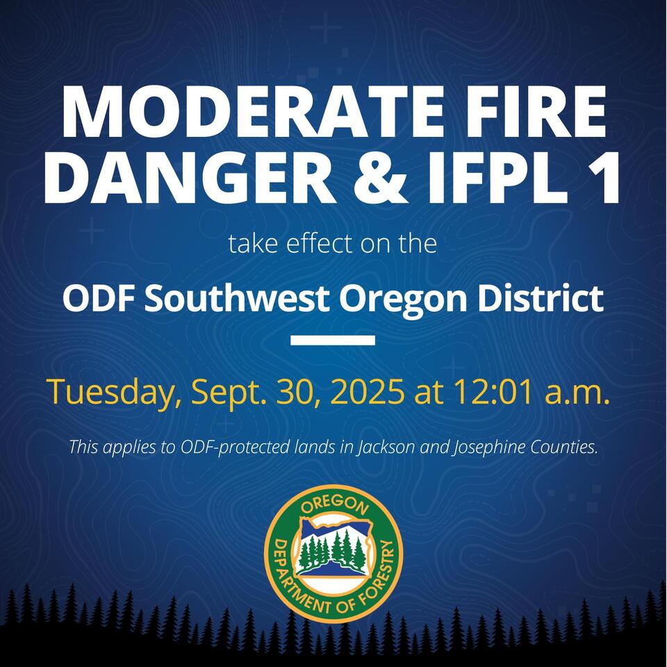 Fire danger level decreases to 'MODERATE' in Jackson and Josephine ...