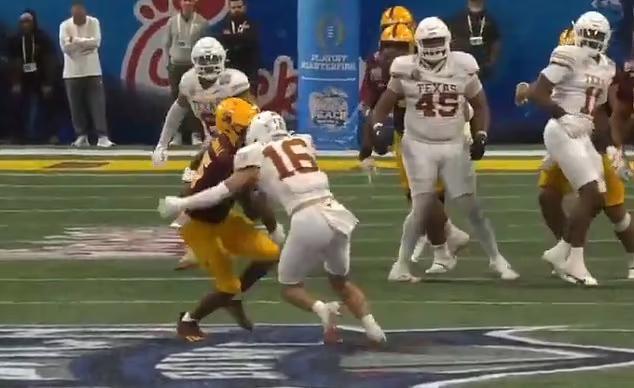 College football fans fume at crucial targeting call after brutal hit ...