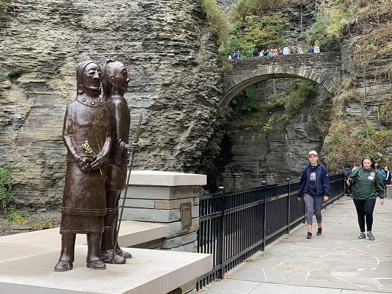 Sentry bridge and tunnel entrance at Watkins Glen State Park closed for ...