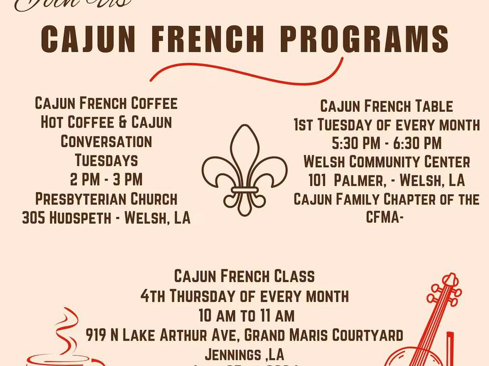 Cajun French language programs available in Jeff Davis Parish