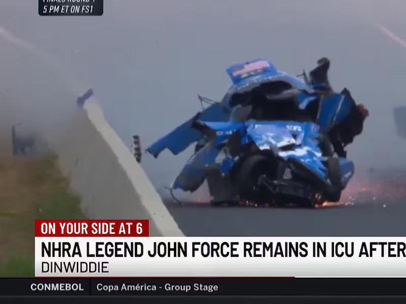 Drag racing legend remains in ICU after crash during PLAYNHRA Virginia ...