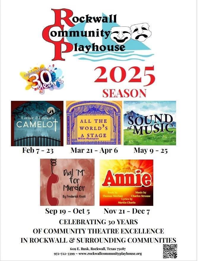 Rockwall Community Playhouse Unveils Exciting 2025 Season Schedule ...
