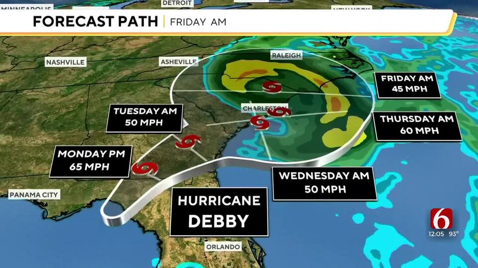Maps Show Tropical Storm Debby's Path And Forecast - NewsBreak