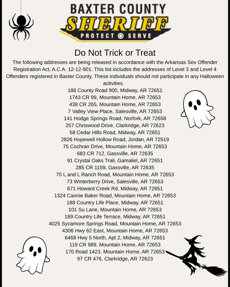 SEX OFFENDERS WITH HIGH RISK TO RE-OFFEND CLASSIFICATIONS PROHIBITED ...