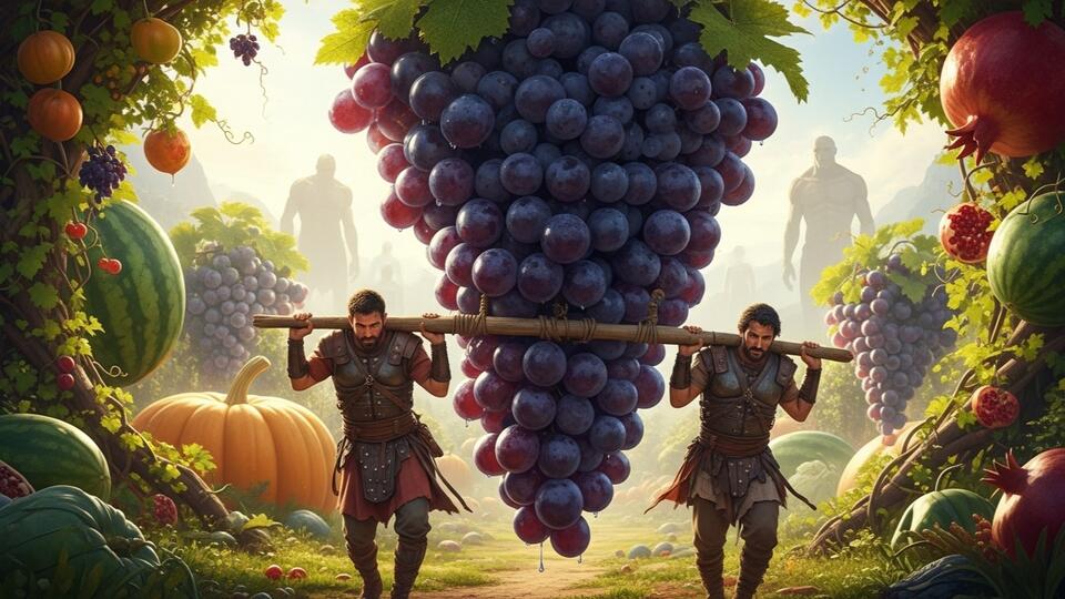 The grapes in the Promised Land were so big it took two men to carry ...