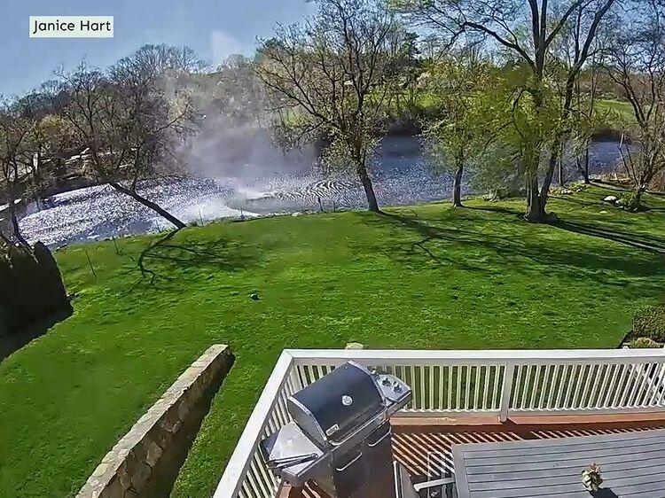 Boston 25 obtained video from a viewer that shows a water spout form in ...