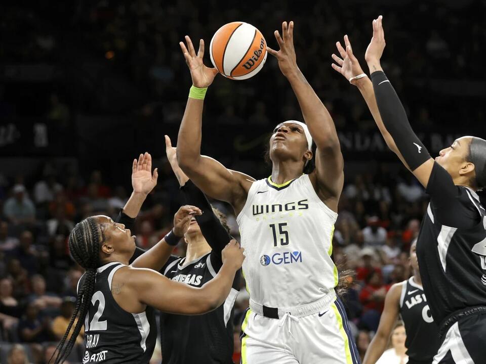 Wilson scores 28, grabs 10 rebounds as Aces beat Wings 104-85