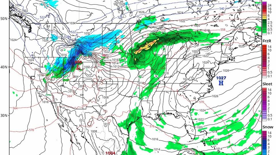 The Eastern US looks dry while the Northern Rockies & Plains see their ...