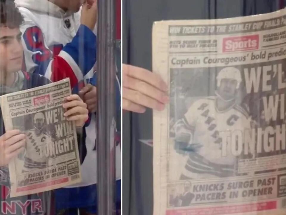 Rangers fan displays New York Post’s legendary Mark Messier guarantee ...