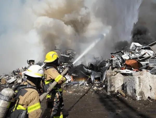 Large Scrap Metal Fire Erupts At Drew Park Recycling Facility: Tampa ...