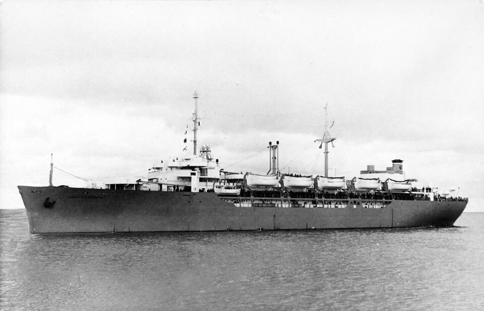 1945: The Launch of a U.S. Navy Transport Ship Named After a U.S. Army ...