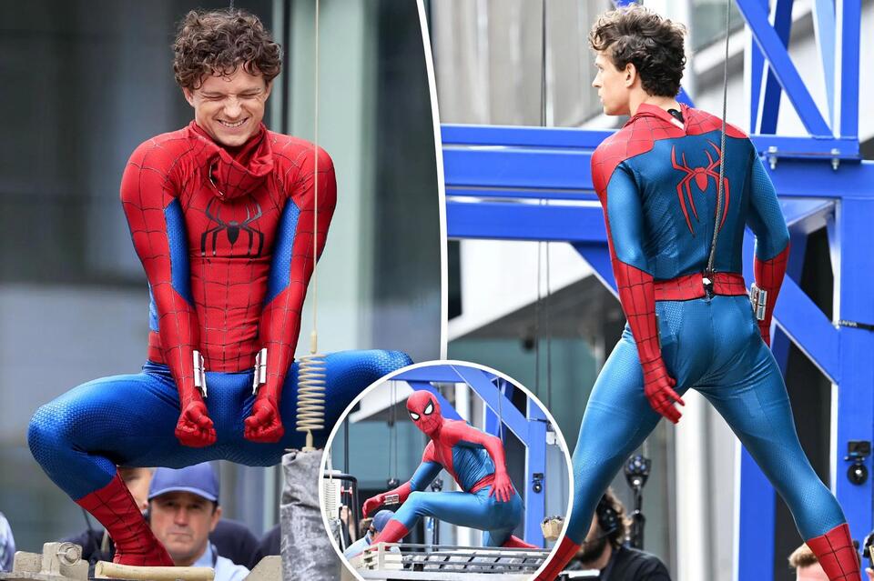 Tom Holland tries out new Spider-Man suit in first photos from set of ...