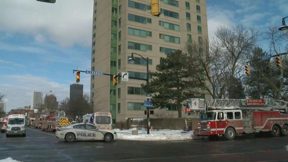 One person hospitalized after fire at high-rise apartment building in ...