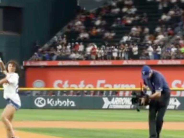 Olympic Gymnast Hezly Rivera Adds Crazy Flip To “Unreal” First Pitch At ...