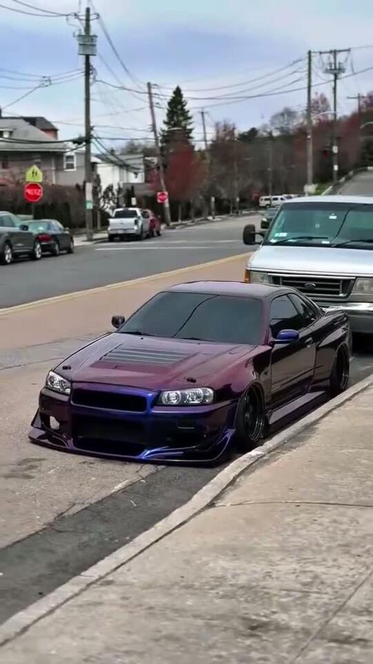 Nissan Skyline 🏙️ R34 GTR 💙 #phonk #cars #carsoftiktok #cartok #gtr # ...