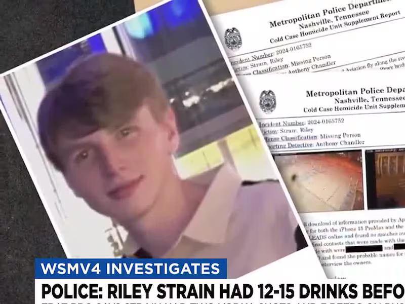 Police: Riley Strain has 12-15 drinks before death
