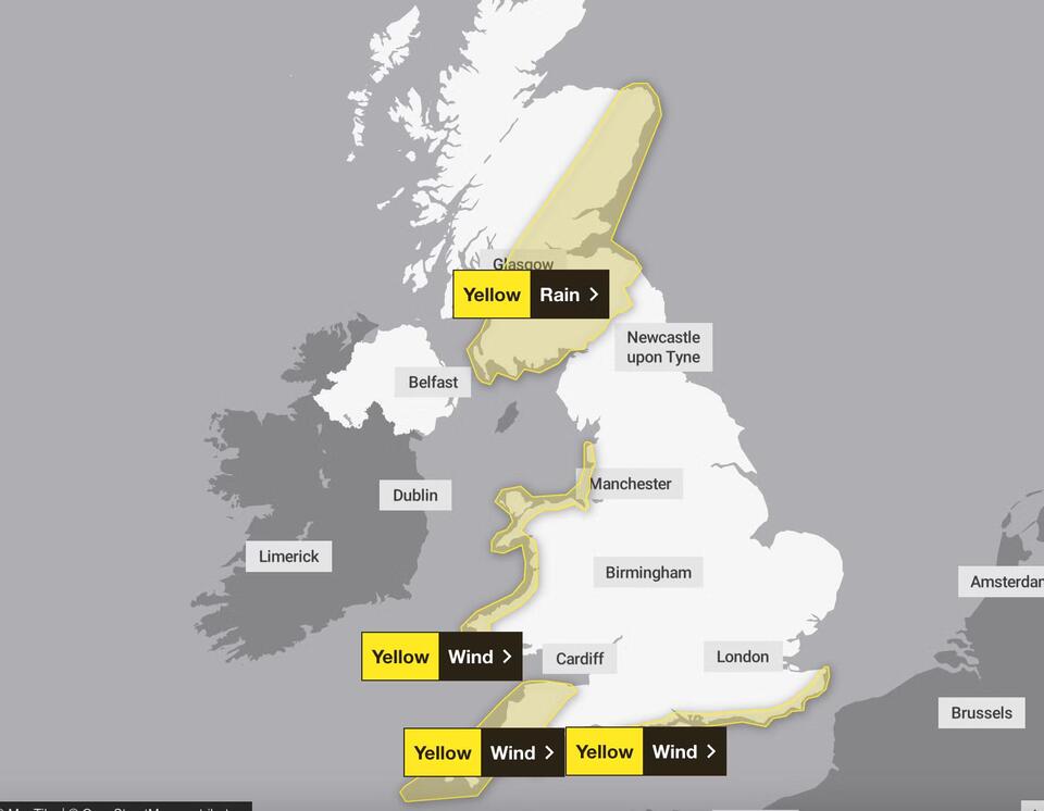 Danger to life as UK set to be hit by 70mph winds and heavy rain ...