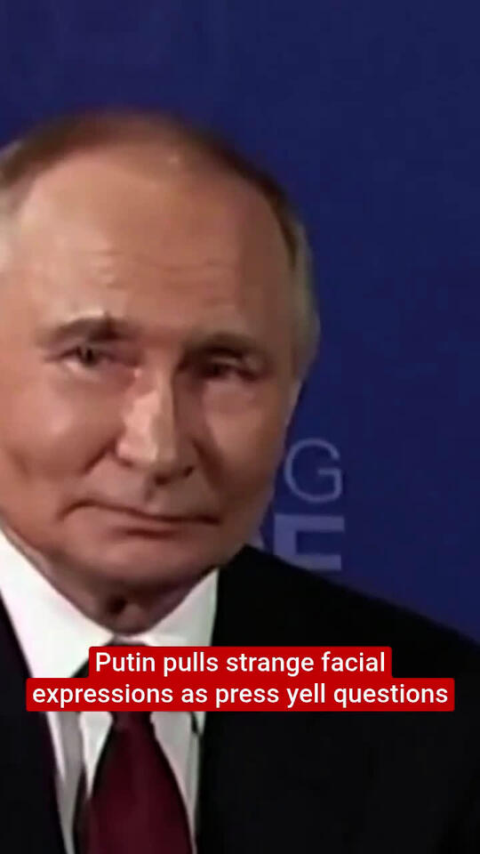 Putin pulls funny facial expressions as the world's media yell ...