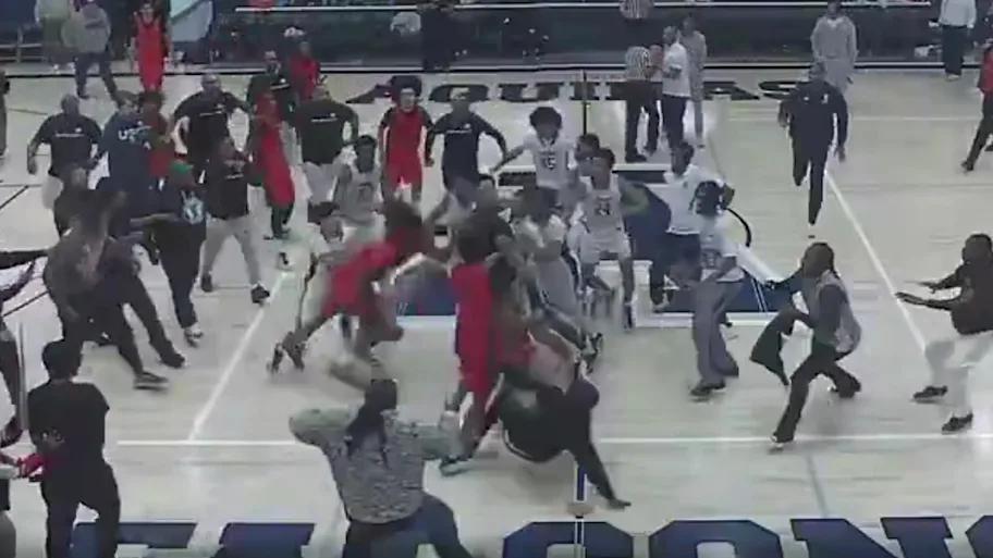 California basketball game ends in bench-clearing brawl involving 5 ...