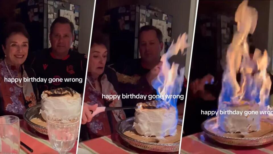 Internet captivated by grandma who lit birthday cake on fire — Here's ...