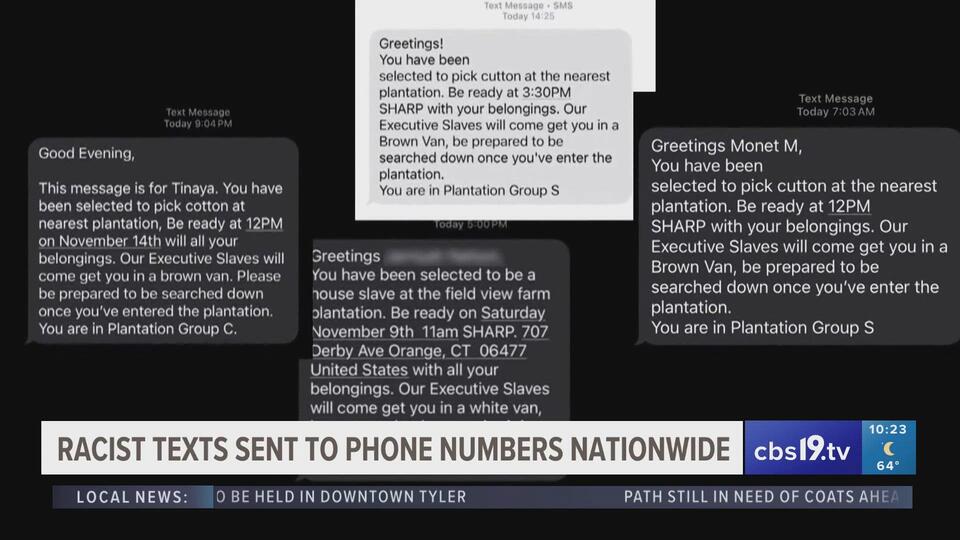 Racist text messages sent to cellphones nationwide - NewsBreak