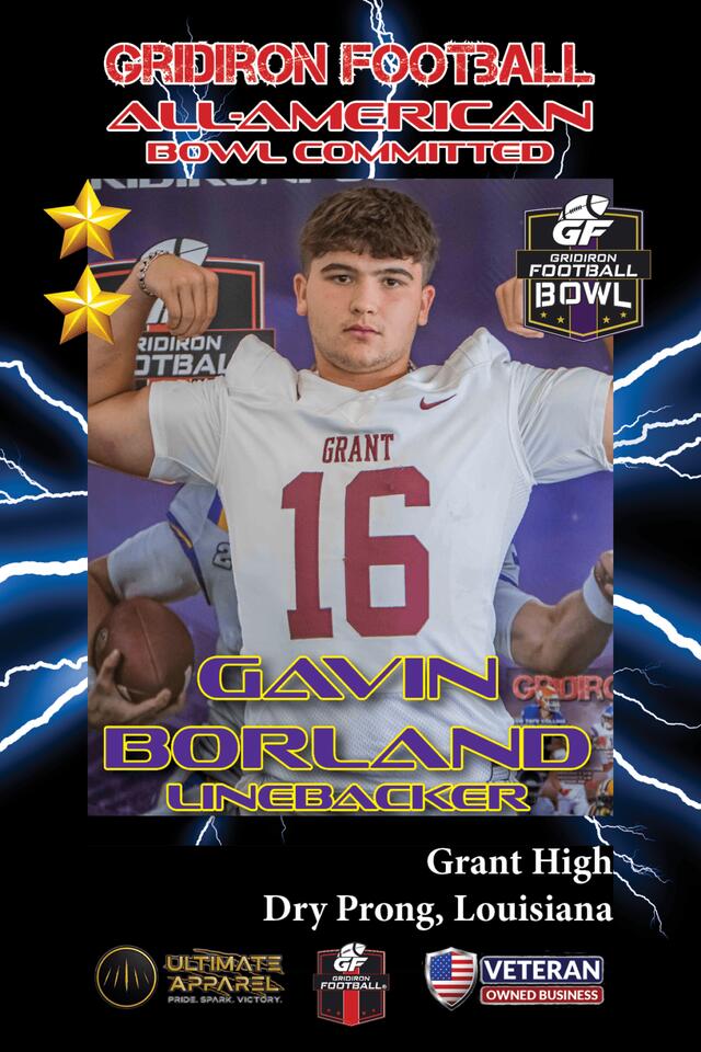 BREAKING NEWS: Grant High School (Dry Prong, LA) LB Gavin Borland ...