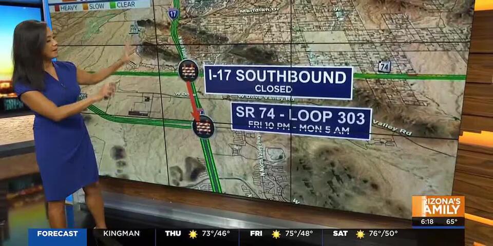 Freeway closures to impact Phoenix-area drivers this weekend - NewsBreak