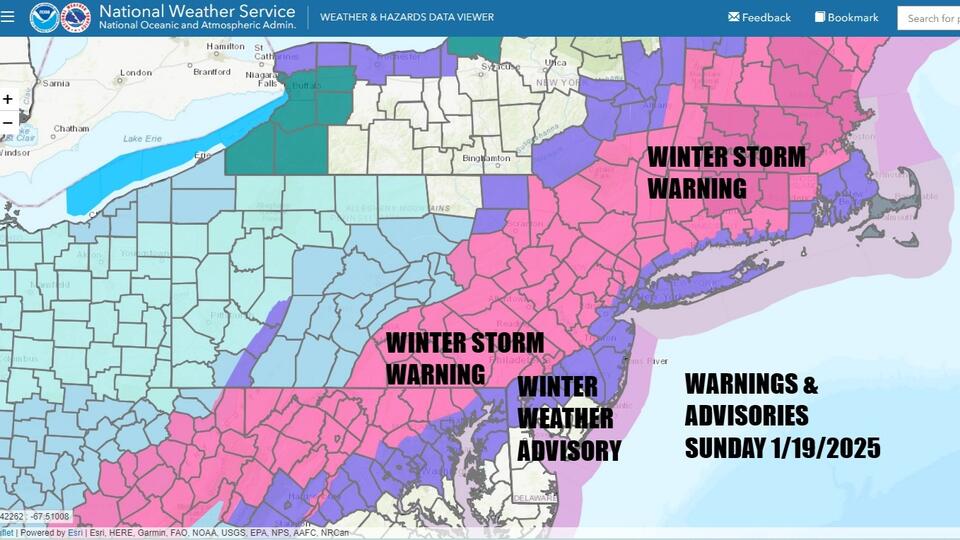 Warnings for heavy snow & extreme cold Northeast & Mid Atlantic as ...