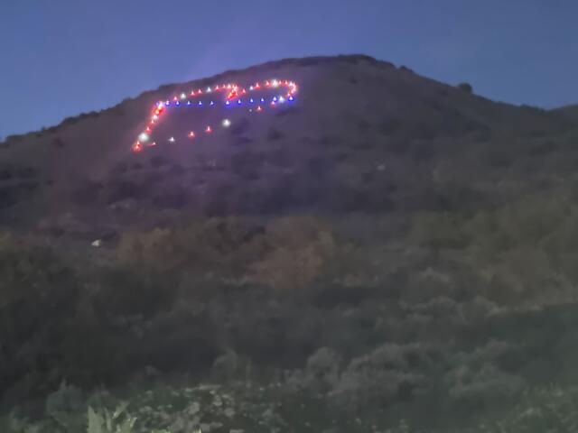 Heart illuminates over Santaquin in honor of fallen Sgt. Bill Hooser