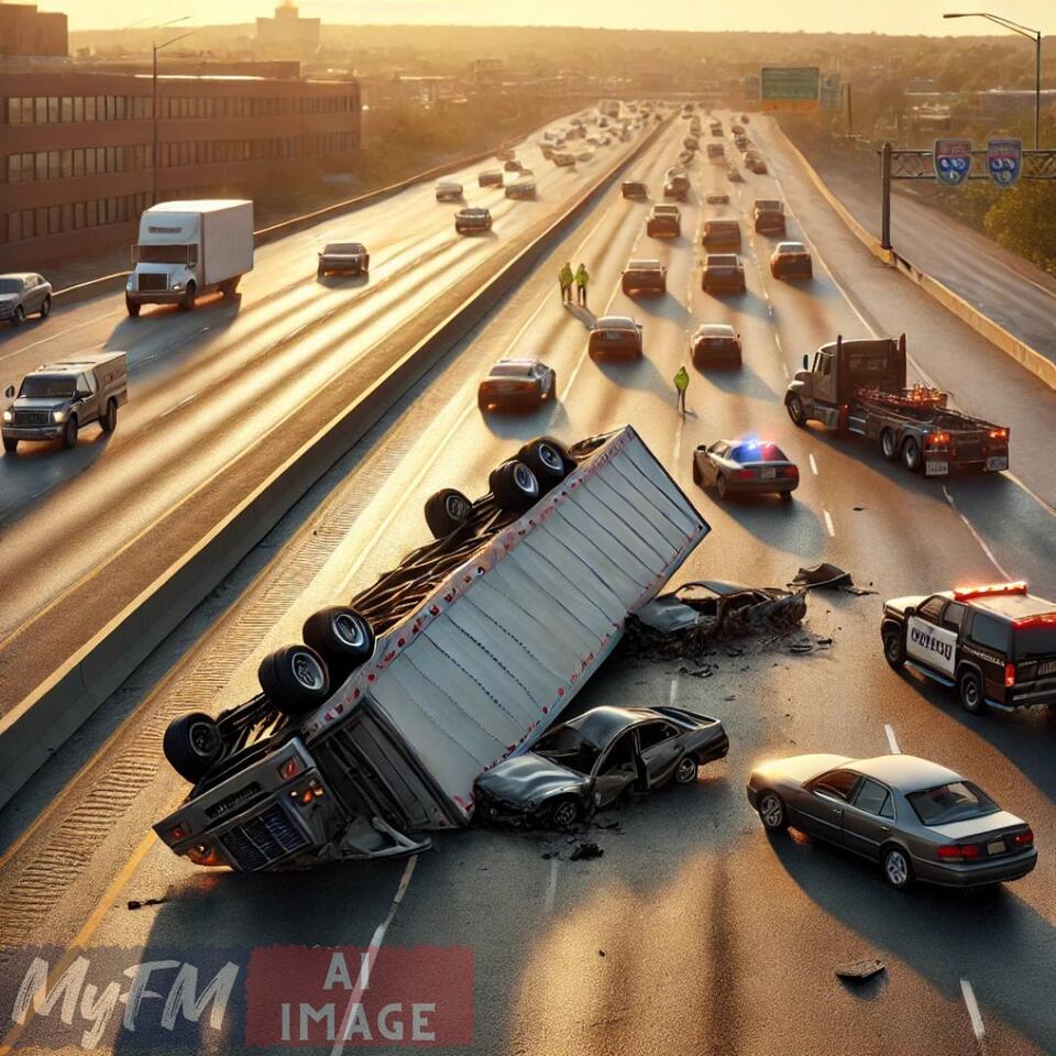 State Police Seek Truck Driver After Car Carrier Trailer Overturns on I ...