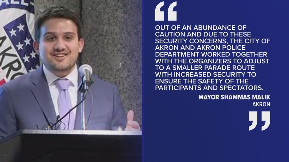 Mayor Shammas Malik says social media threats forced shorter route, added security at East Akron ...