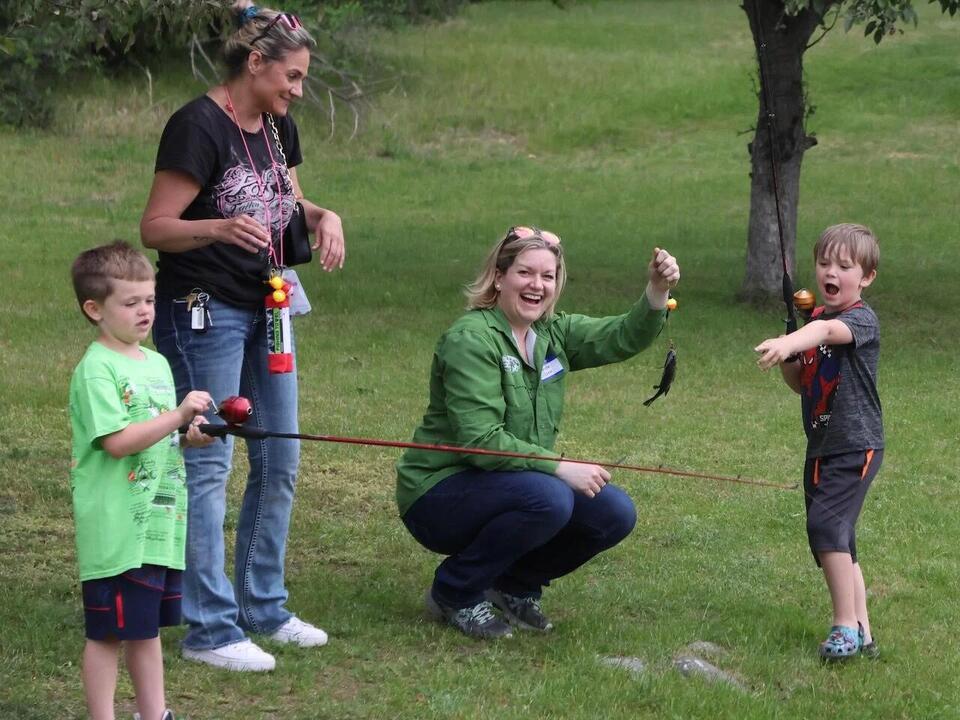 Kids have fishing fun at Shue's Pond