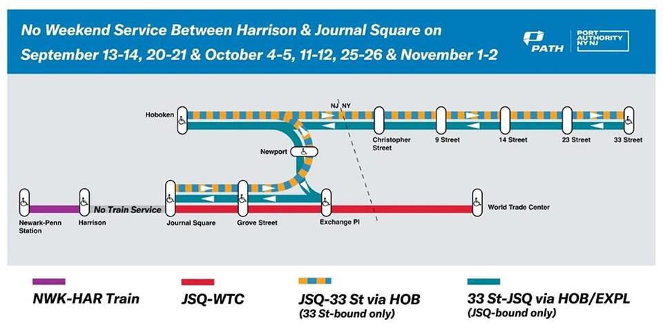 PATH service suspended between Harrison, JSQ this weekend - NewsBreak