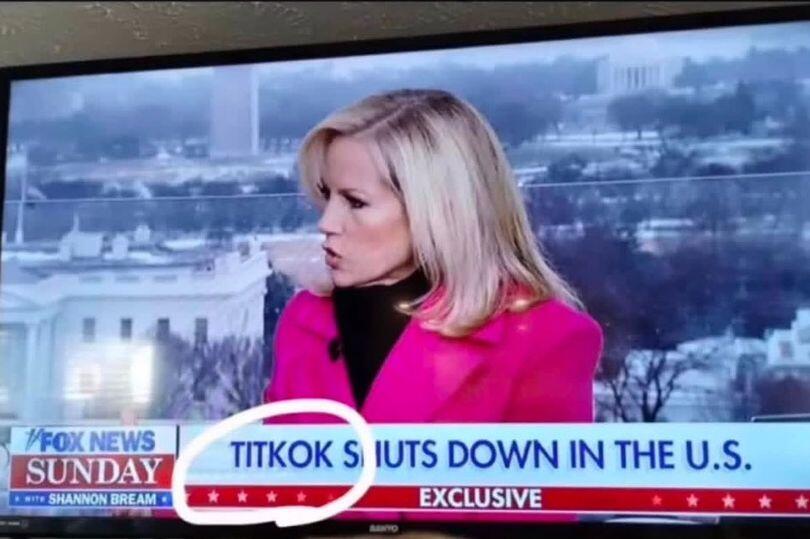 On-screen blunder sees TikTok spelled in rude way on Fox News as others ...