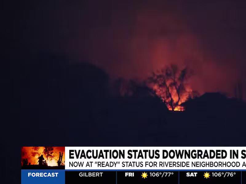 Evacuation status downgraded for Simmons Fire near Kearny