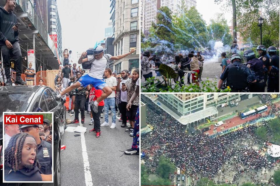 ‘Full-on riot’ breaks out during Kai Cenat’s PS5 giveaway in NYC’s ...