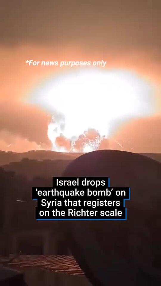 Israel drops “Earthquake bomb” on Syria that registered on the Richter ...