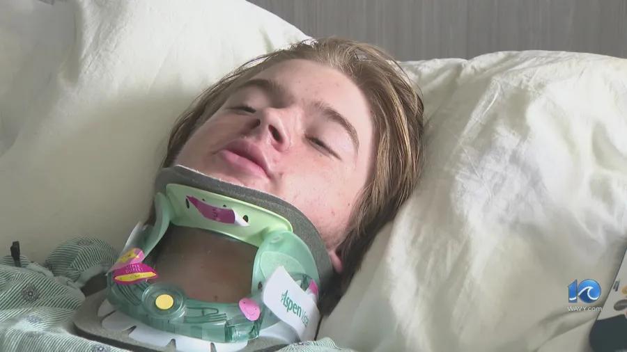 Virginia gymnast learns how to walk again after fall, neck fracture ...