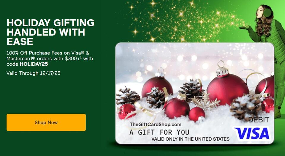 Get 100% off purchase fees of Visa, Mastercard, & Amex gift cards from ...