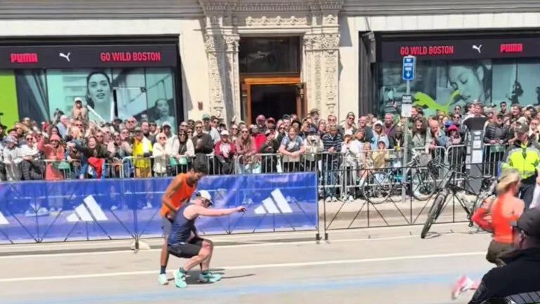 With the 2025 Boston Marathon finish line in sight, he sacrificed a ...